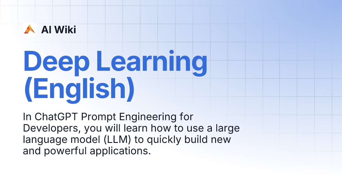 Deep Learning (English) | AI Wiki